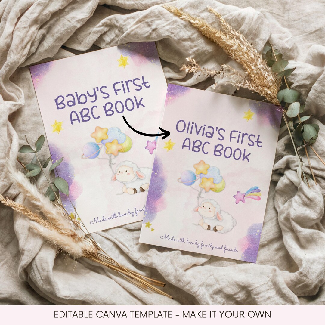 Baby's First ABC Book Alphabet Book Printable Alphabet Baby Shower ABC ...
