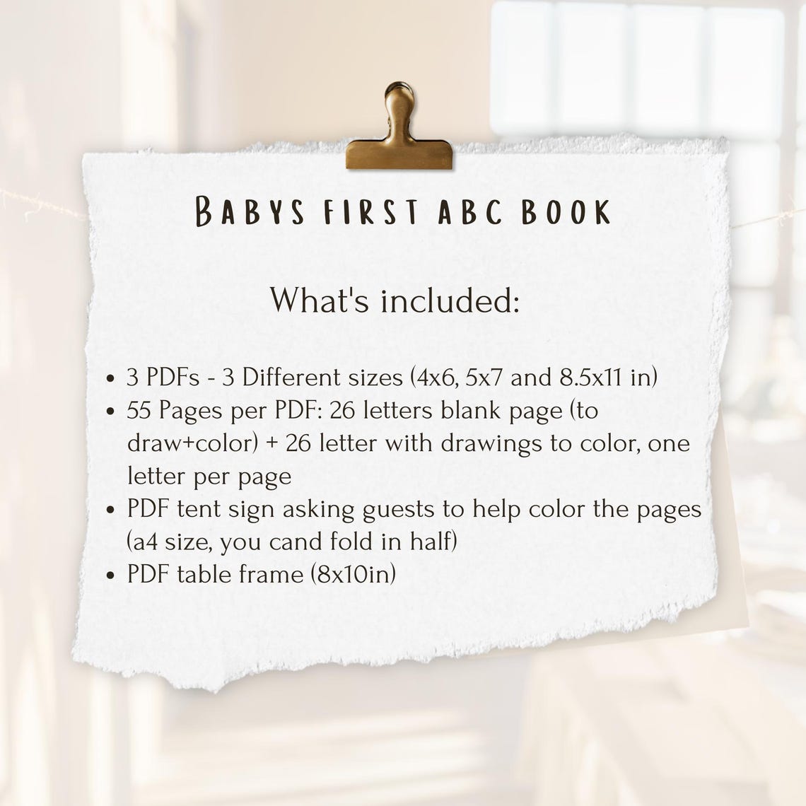 Babys First ABC Book Baby Shower Activity - Baby Shower Activities Not ...