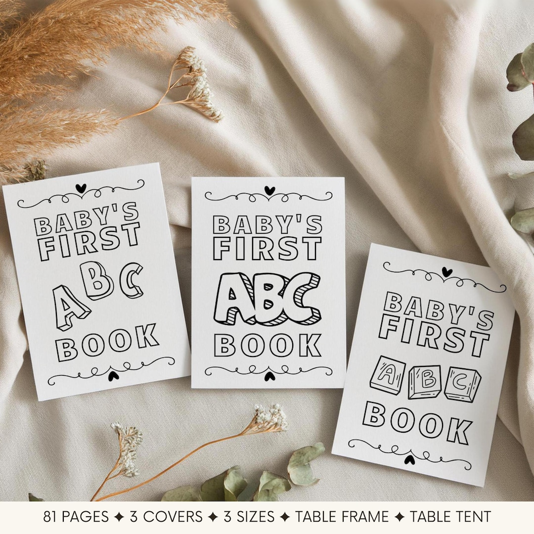 ABC Book Baby Shower Games Alphabet Coloring Book Baby Shower Fun Idea ...