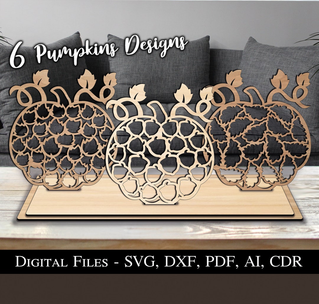 Autumn Pumpkin SVG Laser Files Fall Home Decor Digital Download Designs ...