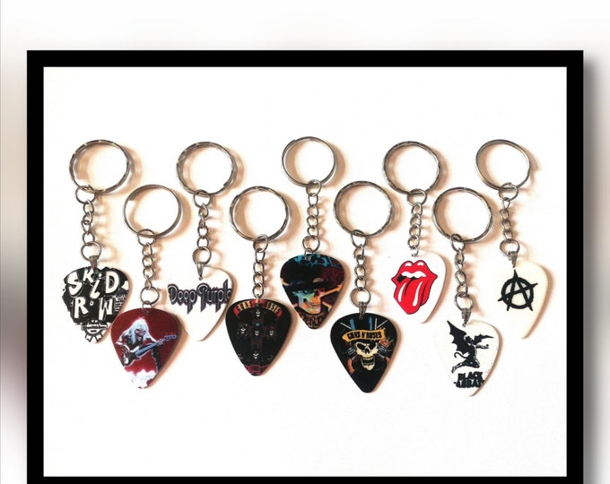 Rock Band Keychain, Plectrum Keychain, Stones, Sabbath,anarchy, Row ...