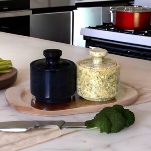 Marble Salt Cellar With Lid Unique 3 Salt and Pepper Cellar Gift for ...