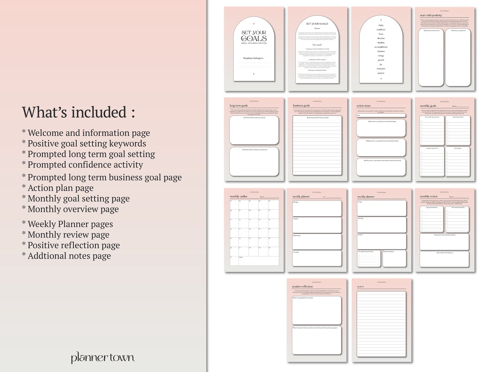 Printable Goals Planner for Entrepreneurs and Small Business Owners ...