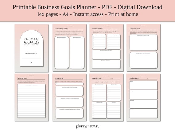 Printable Goals Planner for Entrepreneurs and Small Business | Etsy