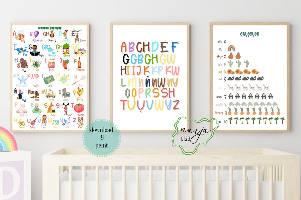 Igbo Digital Printable Alphabet and Numbers Pack | Igbo Alphabet With ...