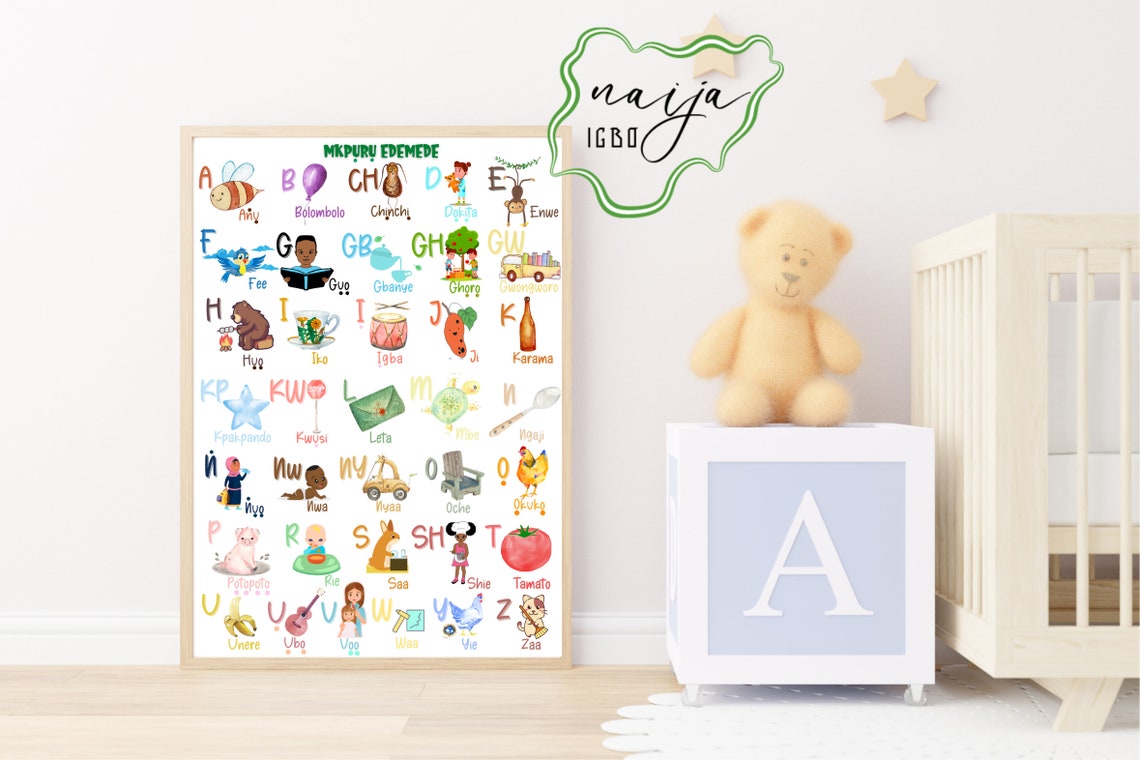 Igbo Alphabet Printable With Words | Igbo Nursery Wall Art | Igbo Baby ...