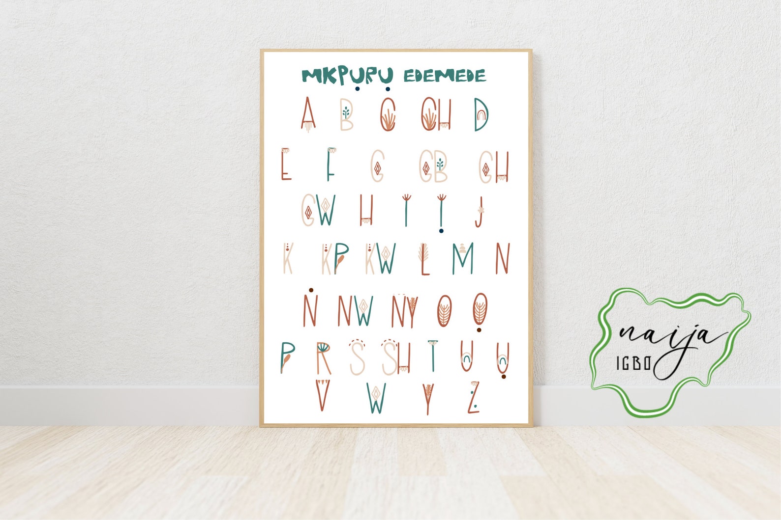 Igbo Alphabet | Igbo BOHO Alphabet | African Alphabet | Igbo Letters ...