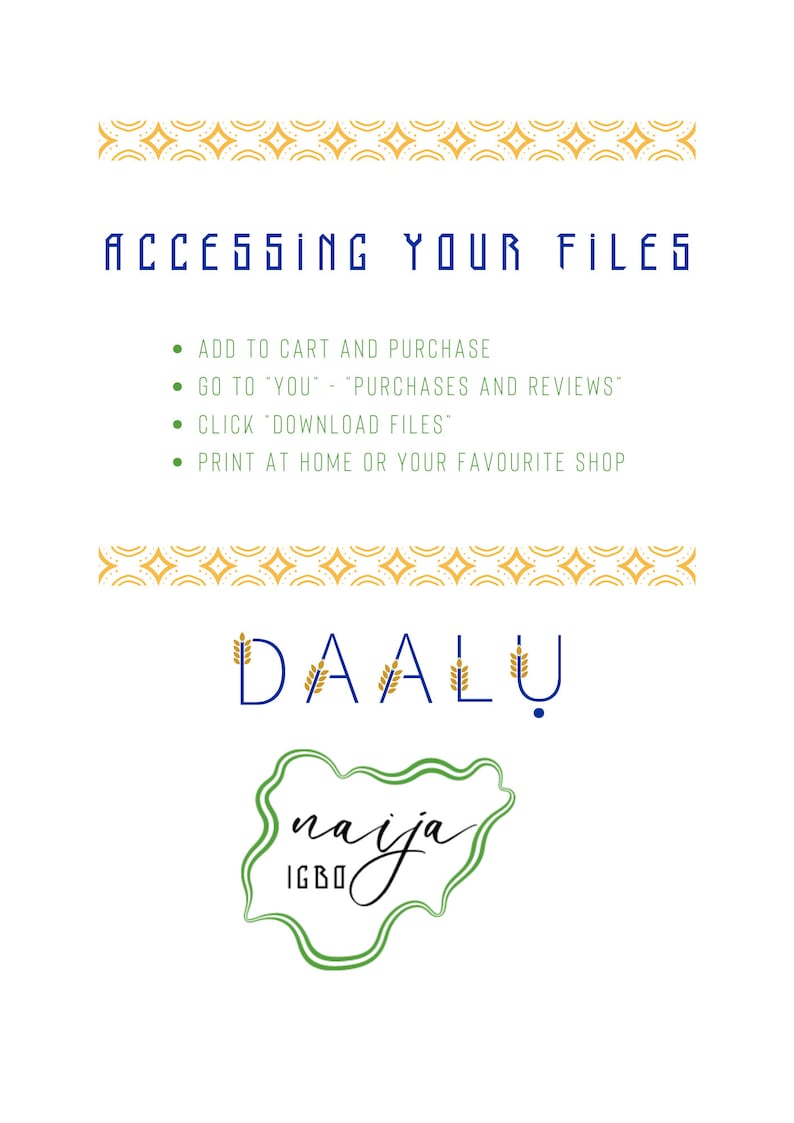 Igbo Alphabet Printable With Words | Igbo Nursery Wall Art | Igbo Baby ...