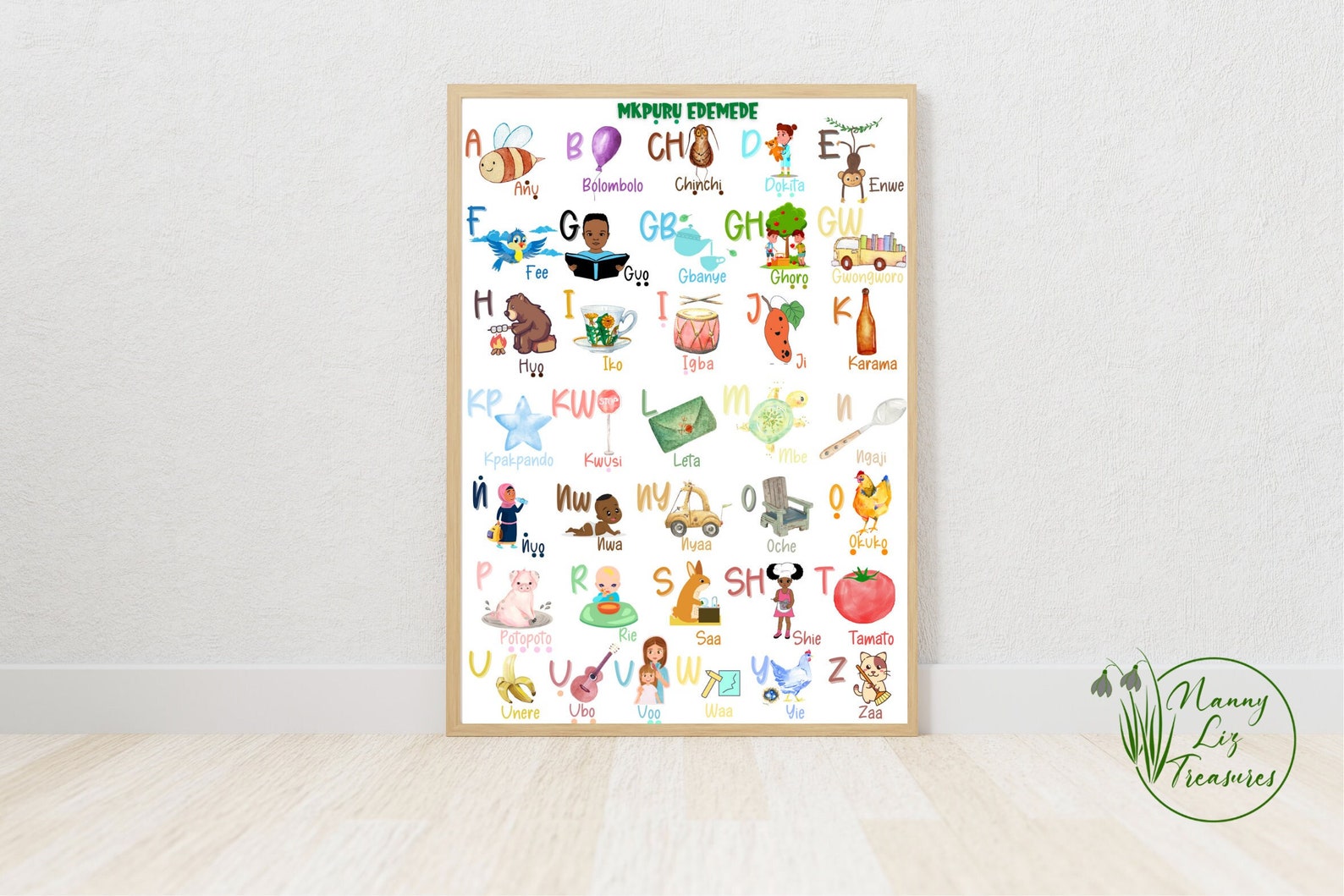 Igbo Alphabet Printable With Words Igbo Nursery Wall Art | Etsy