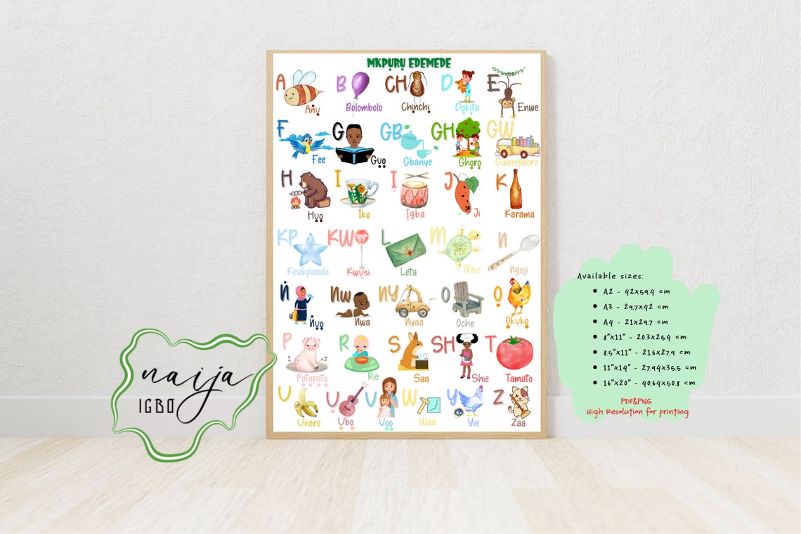 Igbo Digital Printable Alphabet and Numbers Pack | Igbo Alphabet With ...