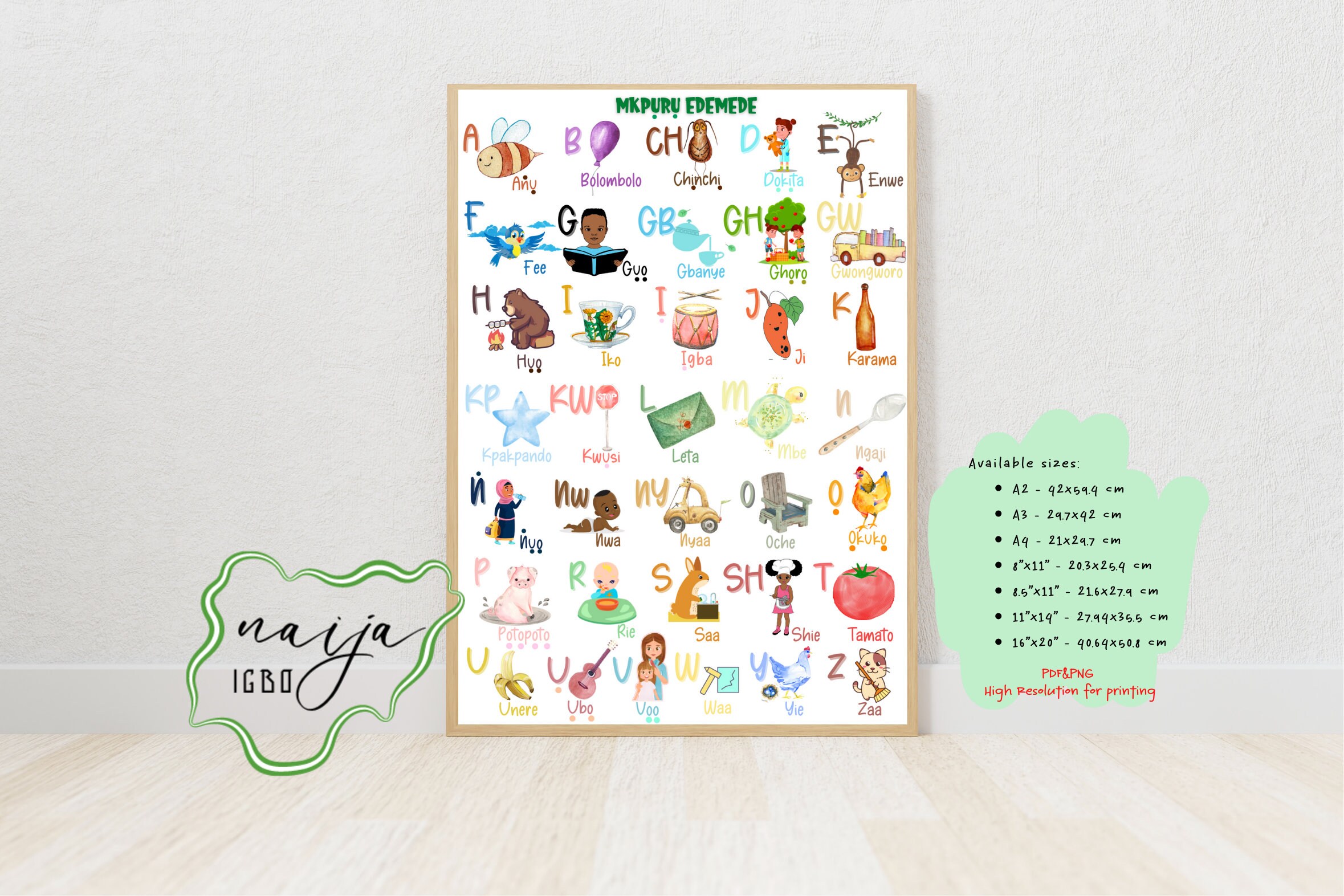 Igbo Digital Printable Alphabet and Numbers Pack | Igbo Alphabet With ...