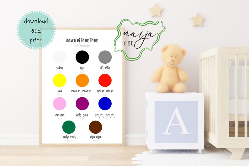 Igbo English PRINTABLE Colours Poster for Kids | Nursery Educational ...