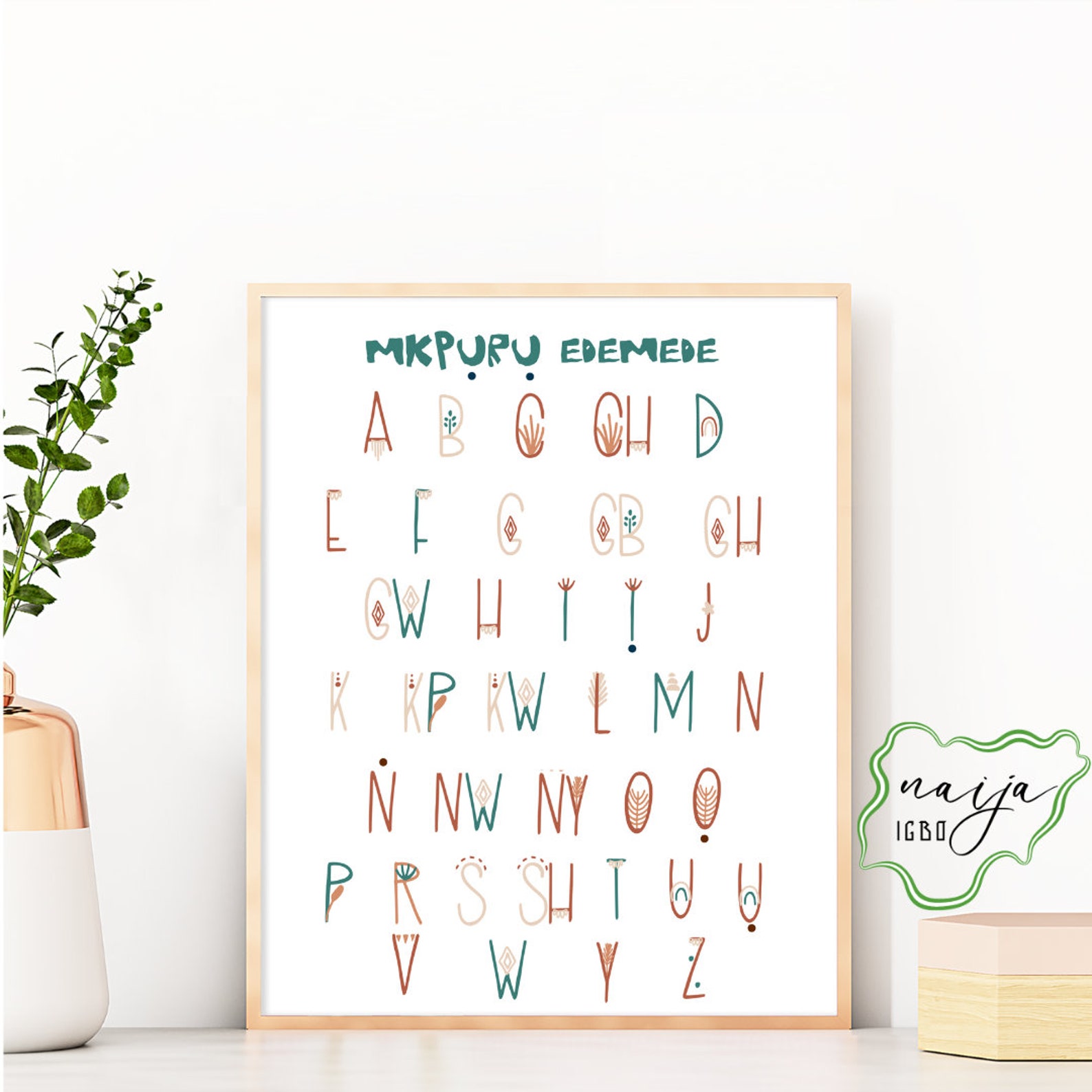 Igbo Alphabet | Igbo BOHO Alphabet | African Alphabet | Igbo Letters ...