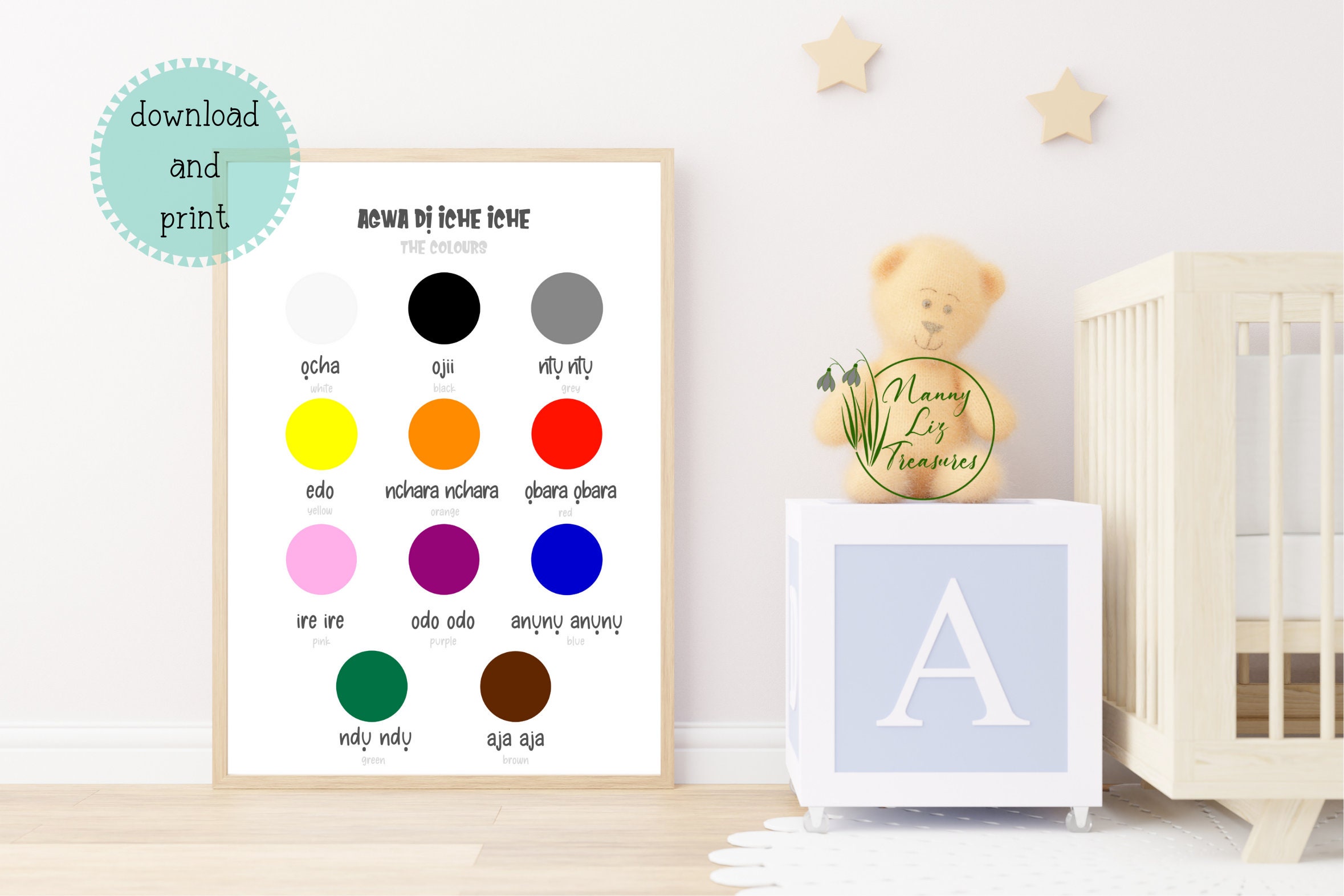 Igbo English PRINTABLE Colours Poster for Kids Nursery - Etsy