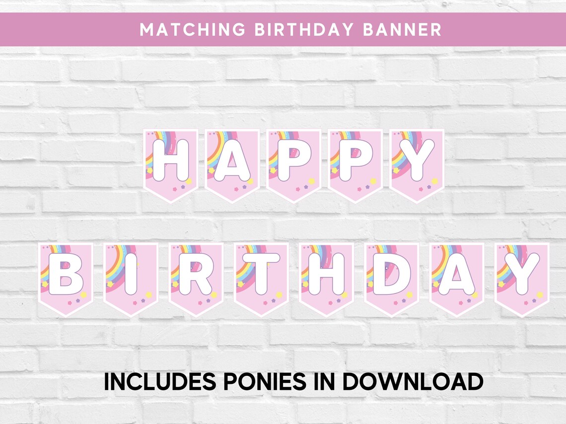 Happy Birthday Banner Instant Digital Download, Matching Banner, Pastel ...