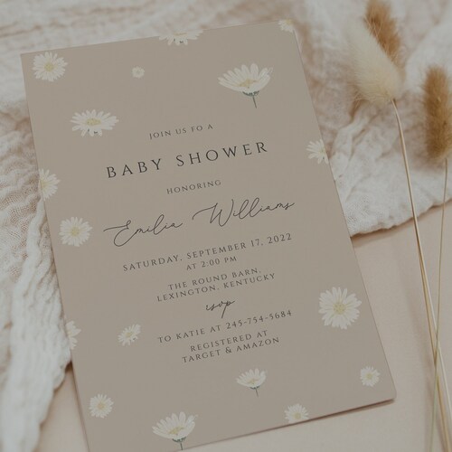 Daisy Baby Shower Invitation Template Editable Baby Shower - Etsy