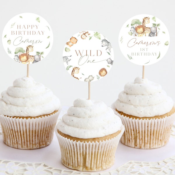 Wild One Cupcake Toppers - Etsy