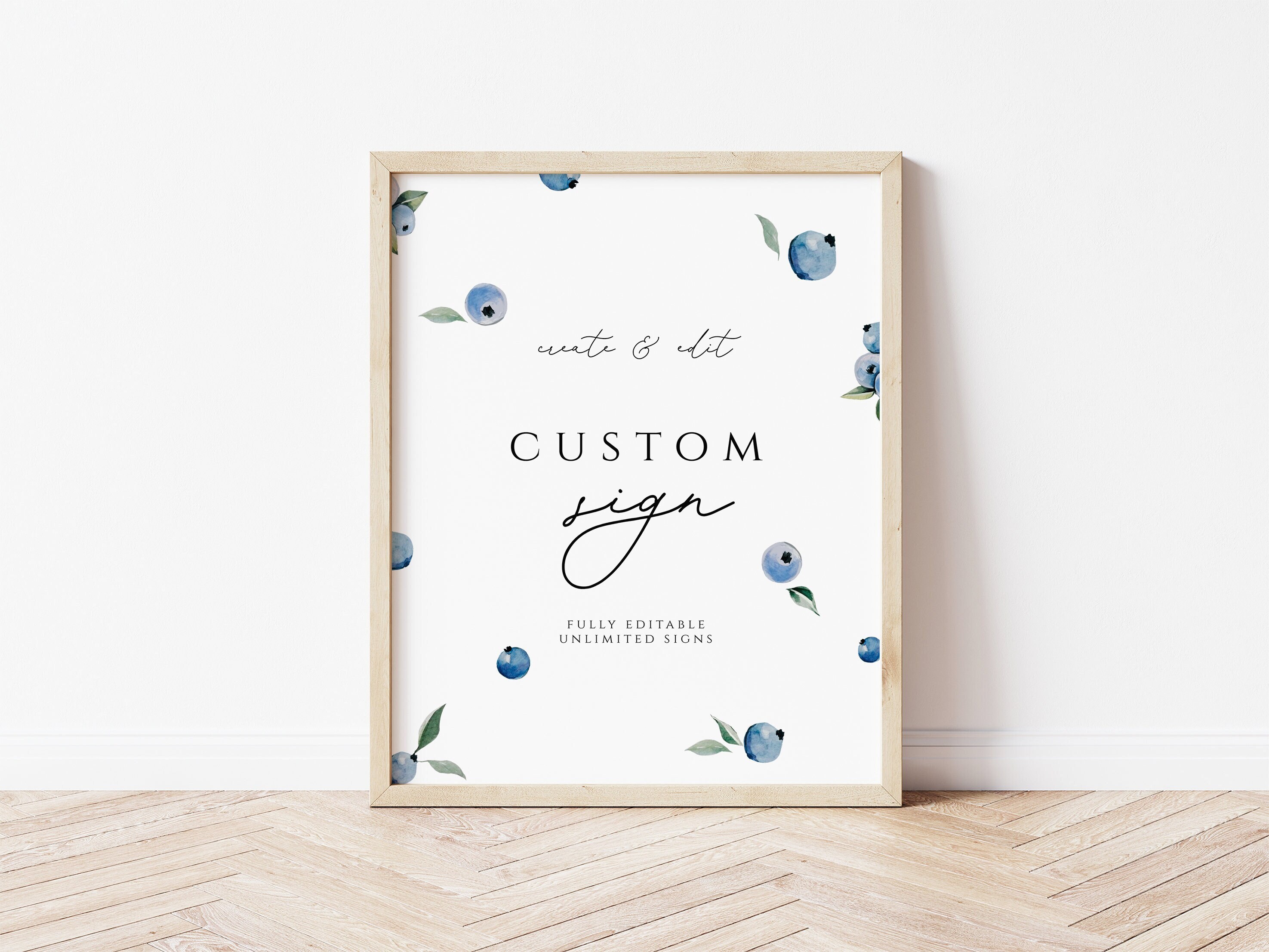 Blueberry Editable Custom Sign Custom 8x10 Sign Berry - Etsy