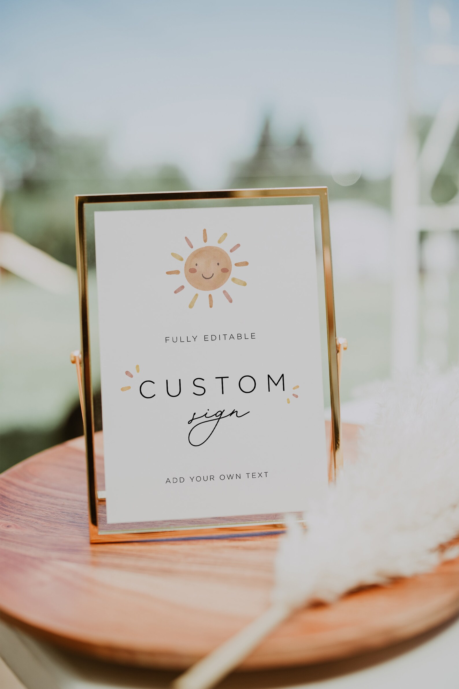 Sunshine Editable Custom Sign, Custom 8x10 Sign, Boho Sun Birthday Sign ...