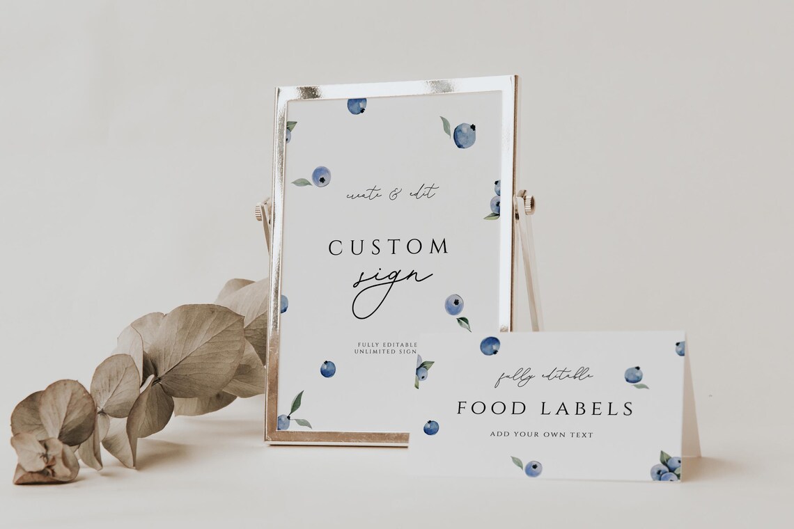 Blueberry Baby Shower Favor Tags, Baby Shower Thank You Tag Template ...