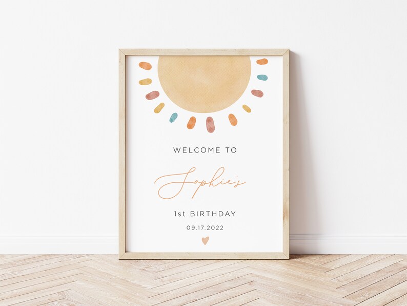 Sunshine Welcome Sign Boho Sunshine Birthday Welcome Sign - Etsy