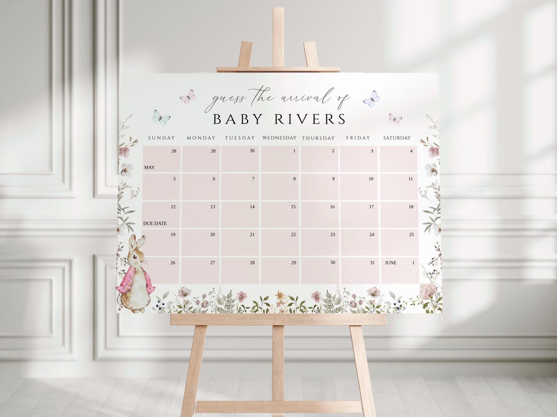 Peter Rabbit Baby Shower Pink Arch Invite Set, A Little Bunny is on the ...