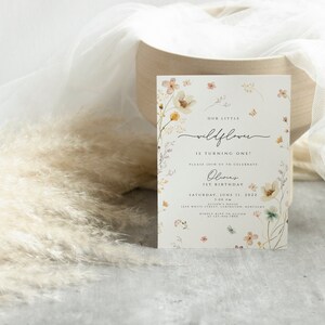Wildflower Birthday Invitation Template, Editable Wildflower First ...
