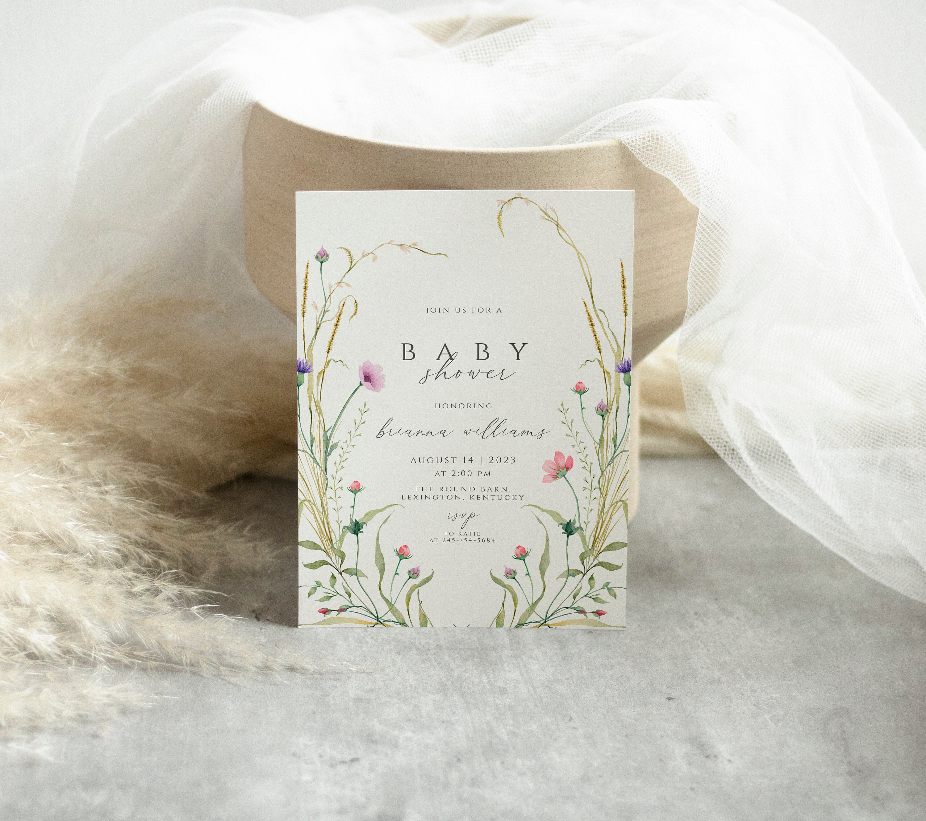 Wildflower Baby Shower Invite Wildflower Baby Shower - Etsy