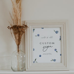 Blueberry Editable Custom Sign, Custom 8x10 Sign, Berry Birthday Sign ...