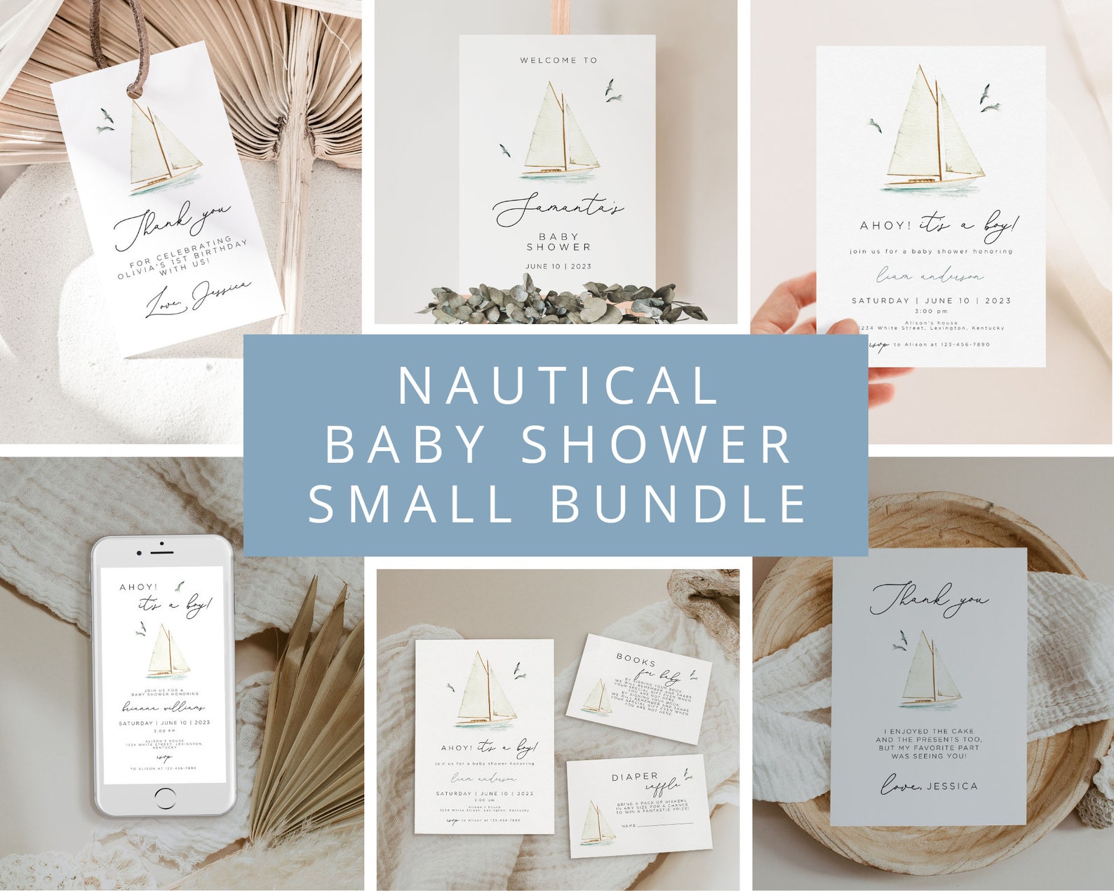 Sailboat Baby Shower Invitation Templateboy Baby Shower - Etsy