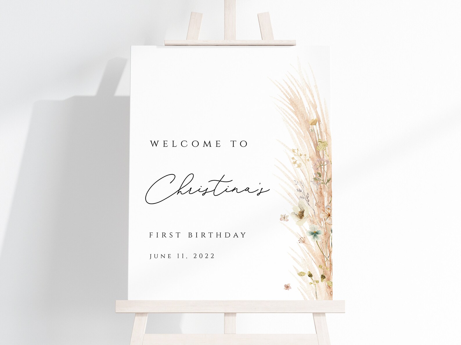 Editable Boho Birthday Welcome Sign, Printable Welcome Sign Template ...