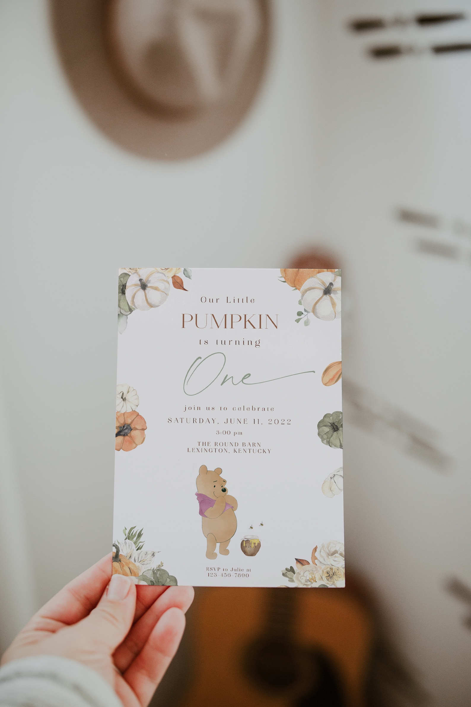 Pumpkin First Birthday Invitation Template, Our Little Pumpkin 1st ...