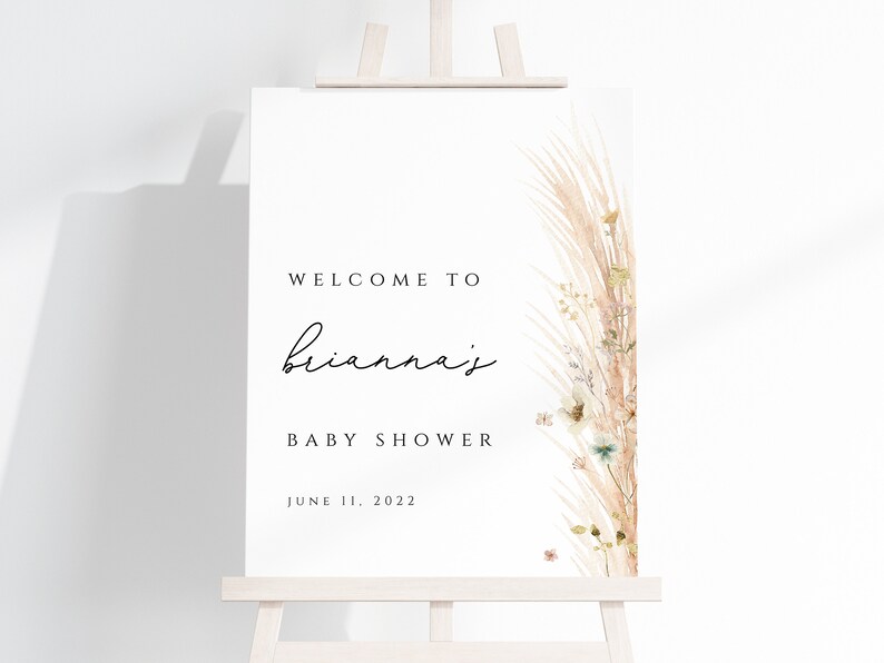Boho Welcome Sign Printable Baby Shower Welcome Sign - Etsy