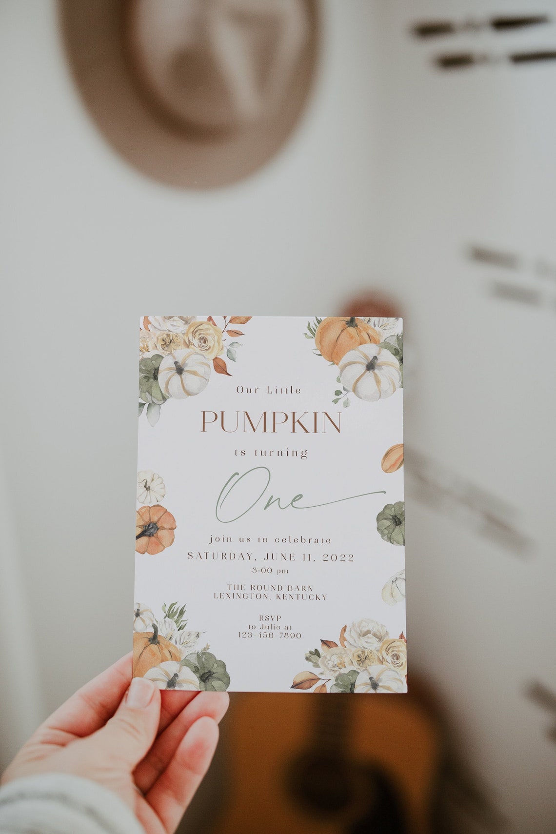 Pumpkin First Birthday Invitation Template Our Little Pumpkin - Etsy