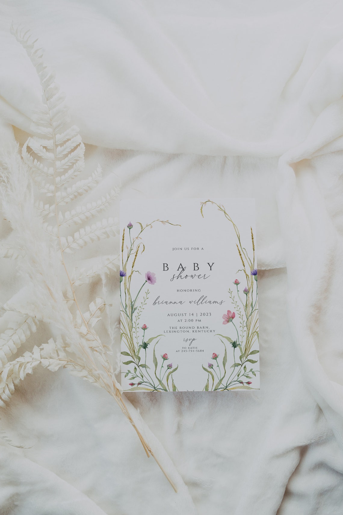 Wildflower Baby Shower Invite, Wildflower Baby Shower Invitation ...