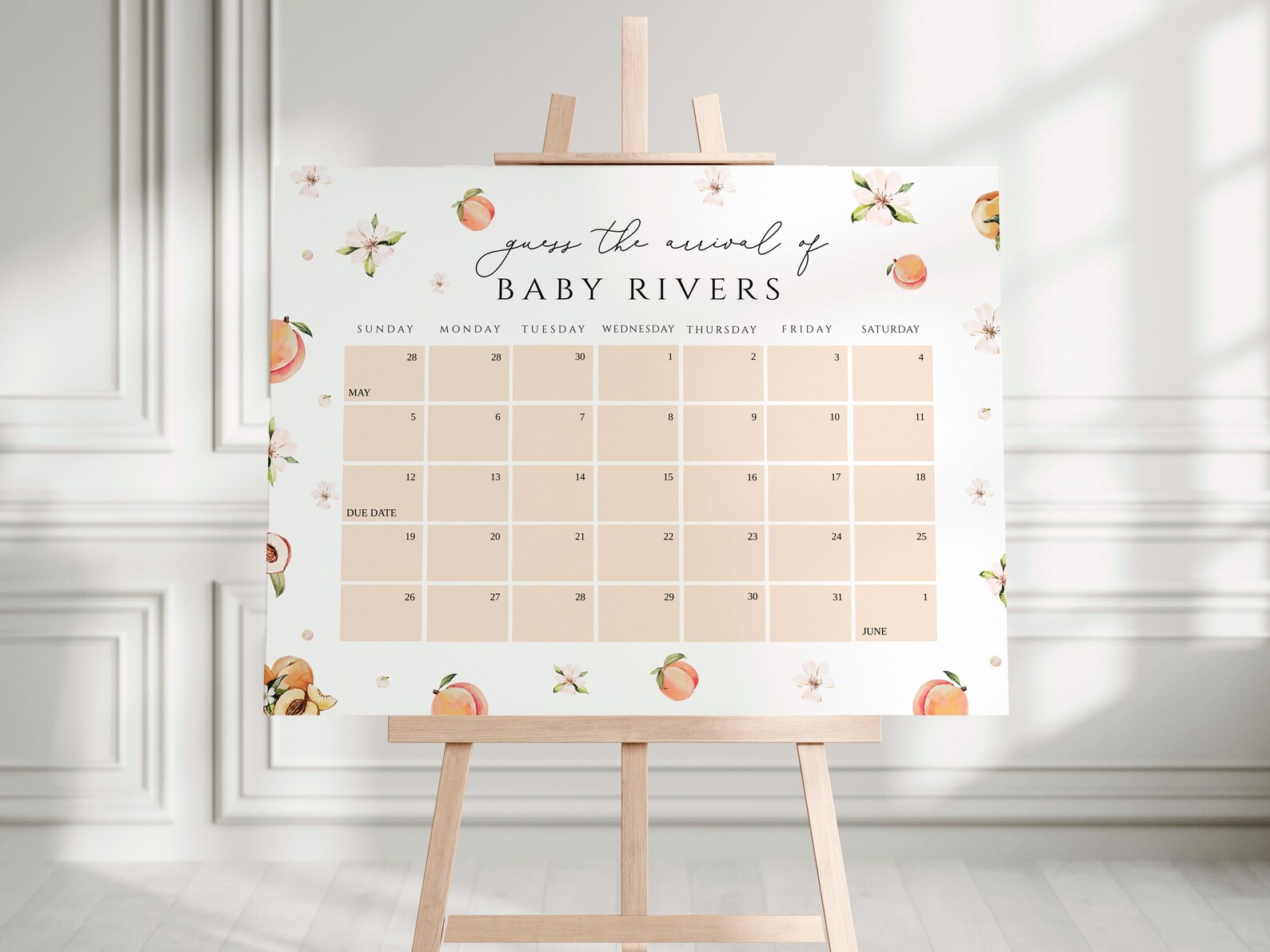 Peach Baby Shower Sign, Welcome Sign Baby Shower, Little Peach is on ...
