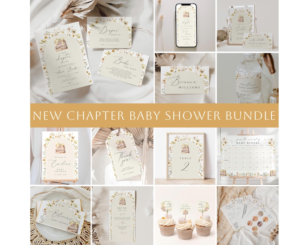 Storybook Baby Shower Bundle, A New Chapter Begins Gender Neutral Baby ...