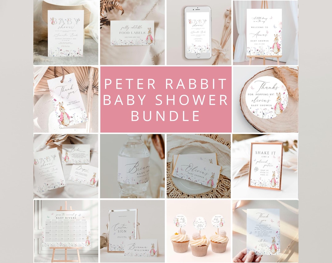 Peter Rabbit Baby Shower Bundle, a Little Bunny is on the Bundle, Bunny ...