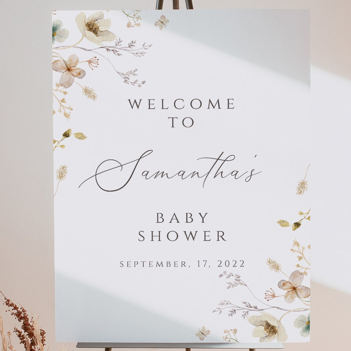Baby Shower Welcome Sign Wildflower Welcome Sign Poster Baby - Etsy