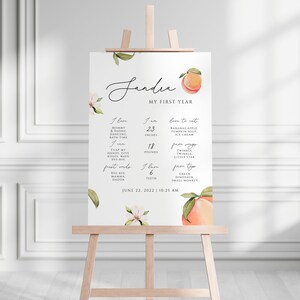 Peach Birthday Invitations, editable Peach Birthday Invitation, sweet ...