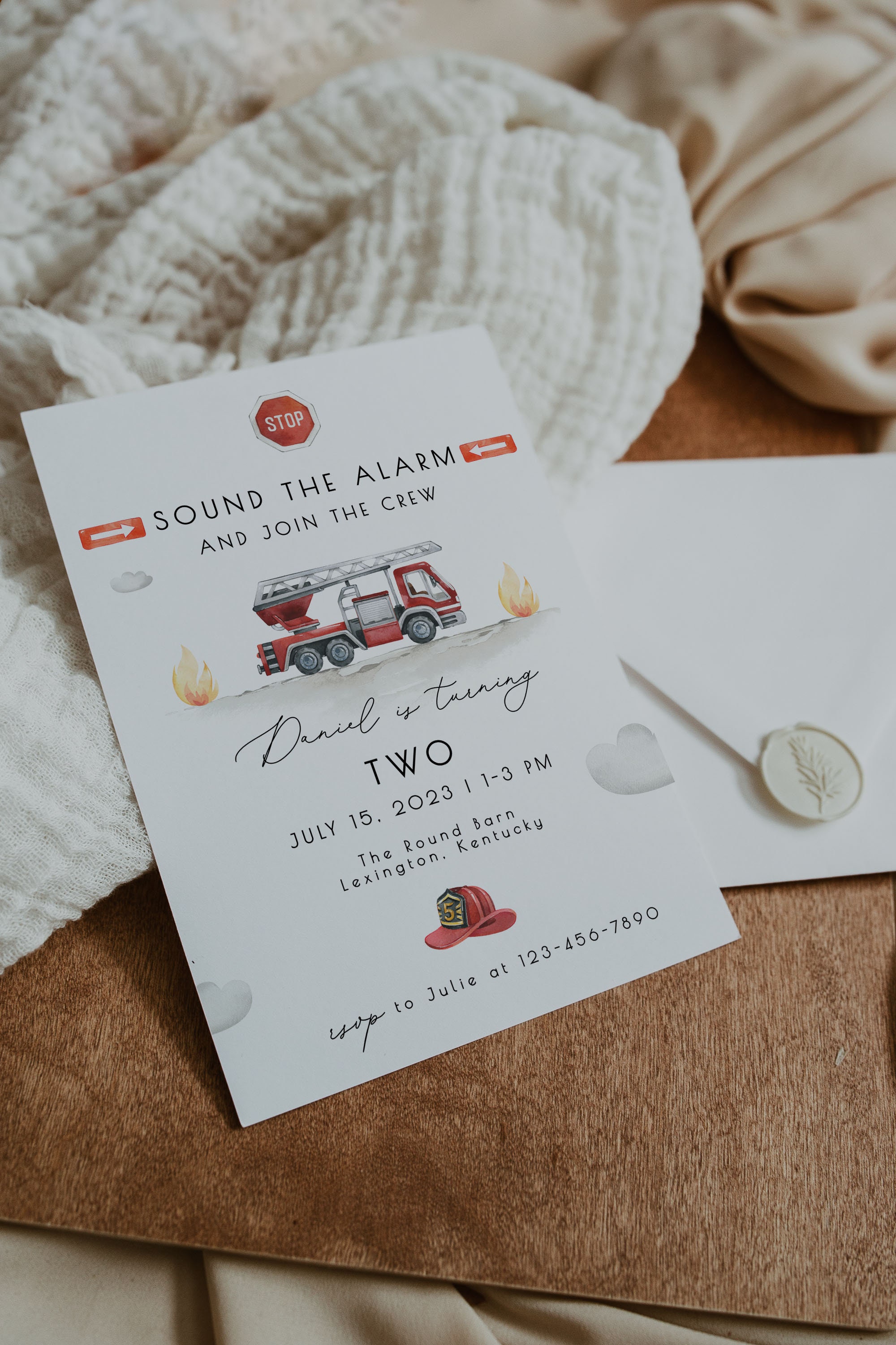 Fire Engine Invite, Fire Truck Invitation, Fire Station Invitation ...