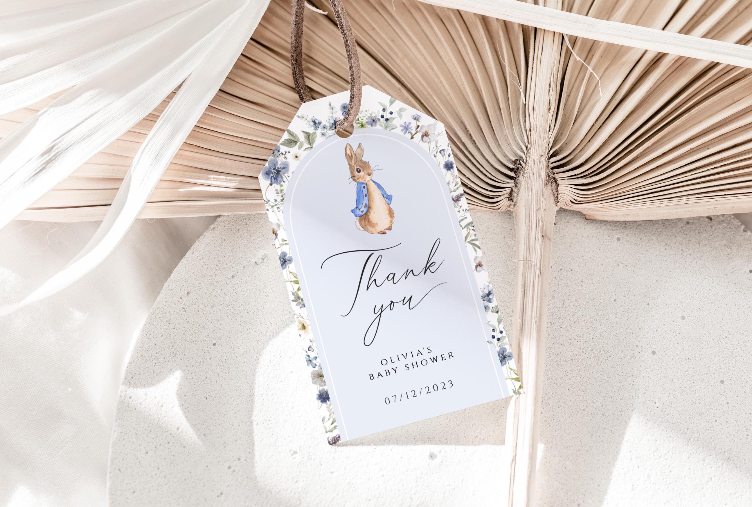 Peter Rabbit Arch Baby Shower Boy Favor Tag, Classic Peter Rabbit Baby ...