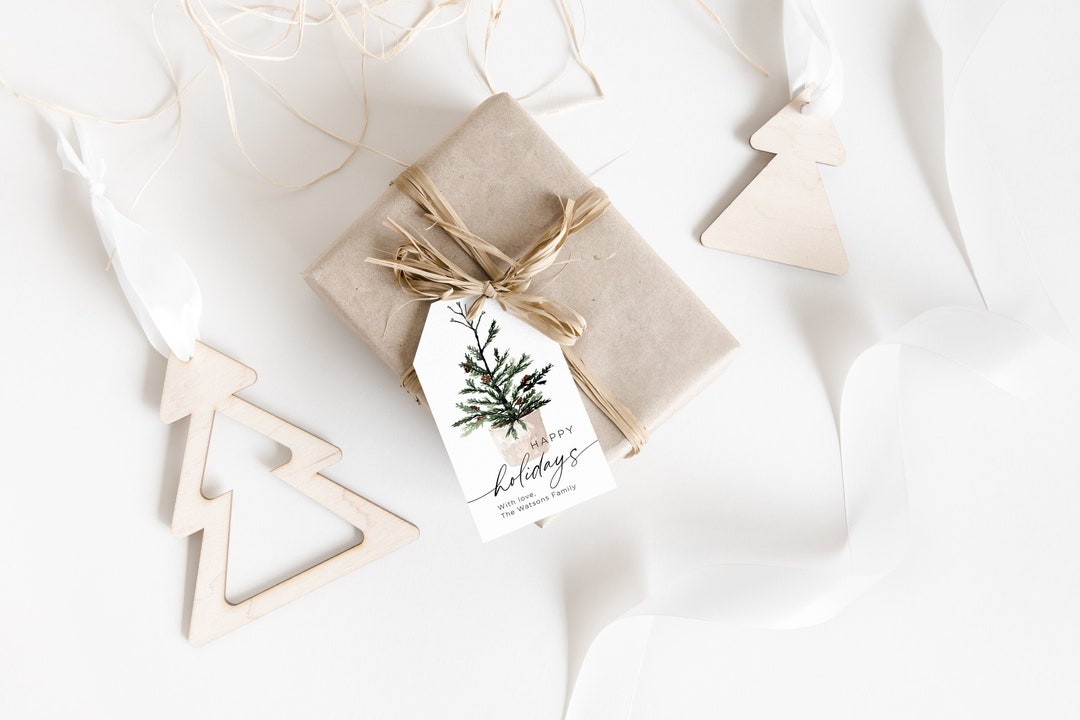 Christmas Tag Template, Holiday Gift Tag Template, Editable Christmas ...