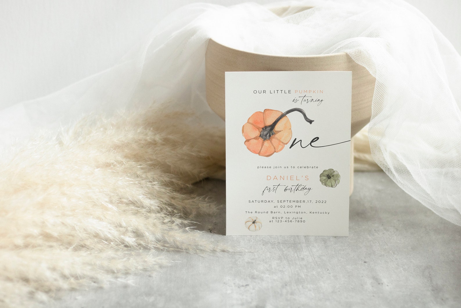 Pumpkin First Birthday Invitation Template Our Little Pumpkin - Etsy