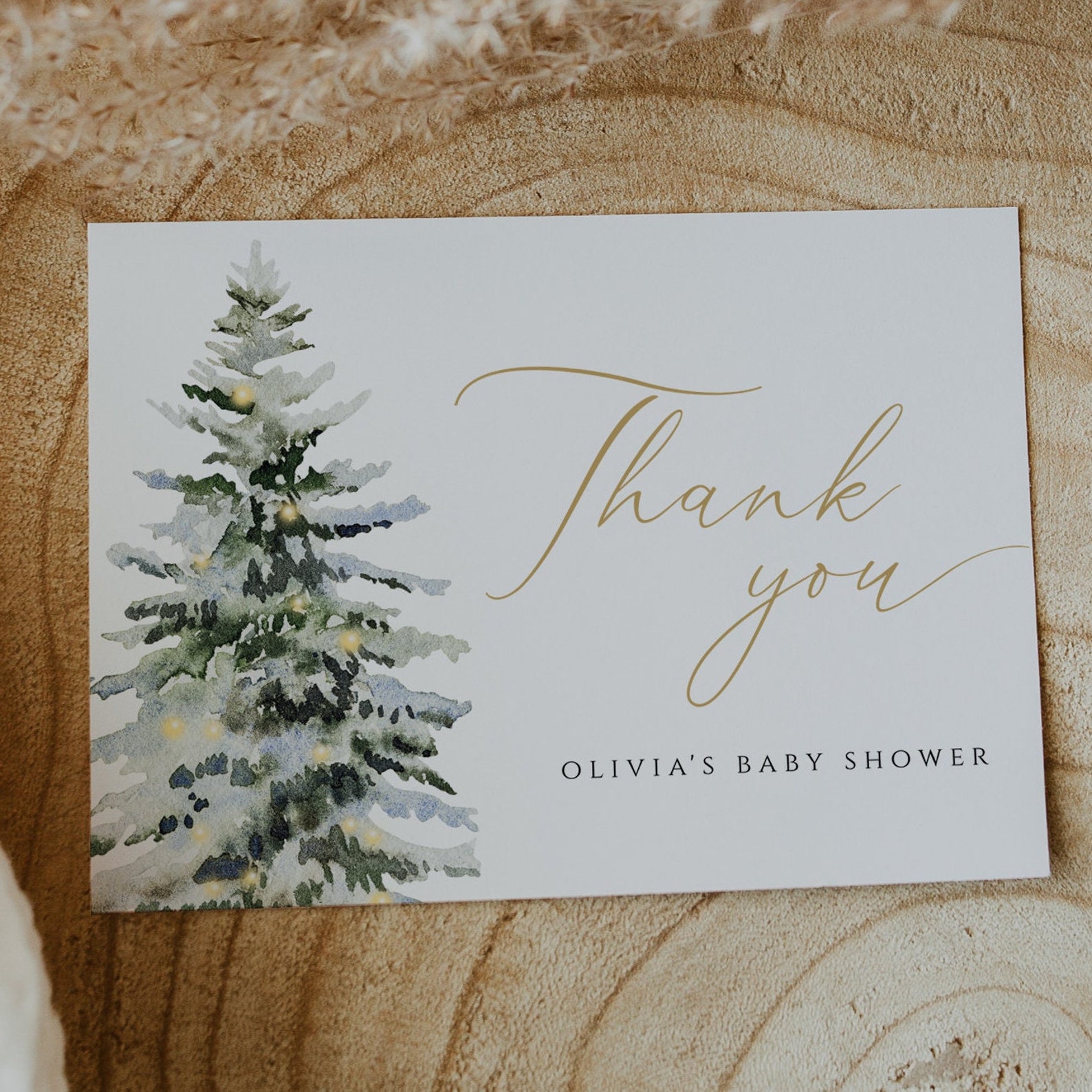 Winter Thank You Card Template, Winter Baby Shower, Baby It's Cold ...