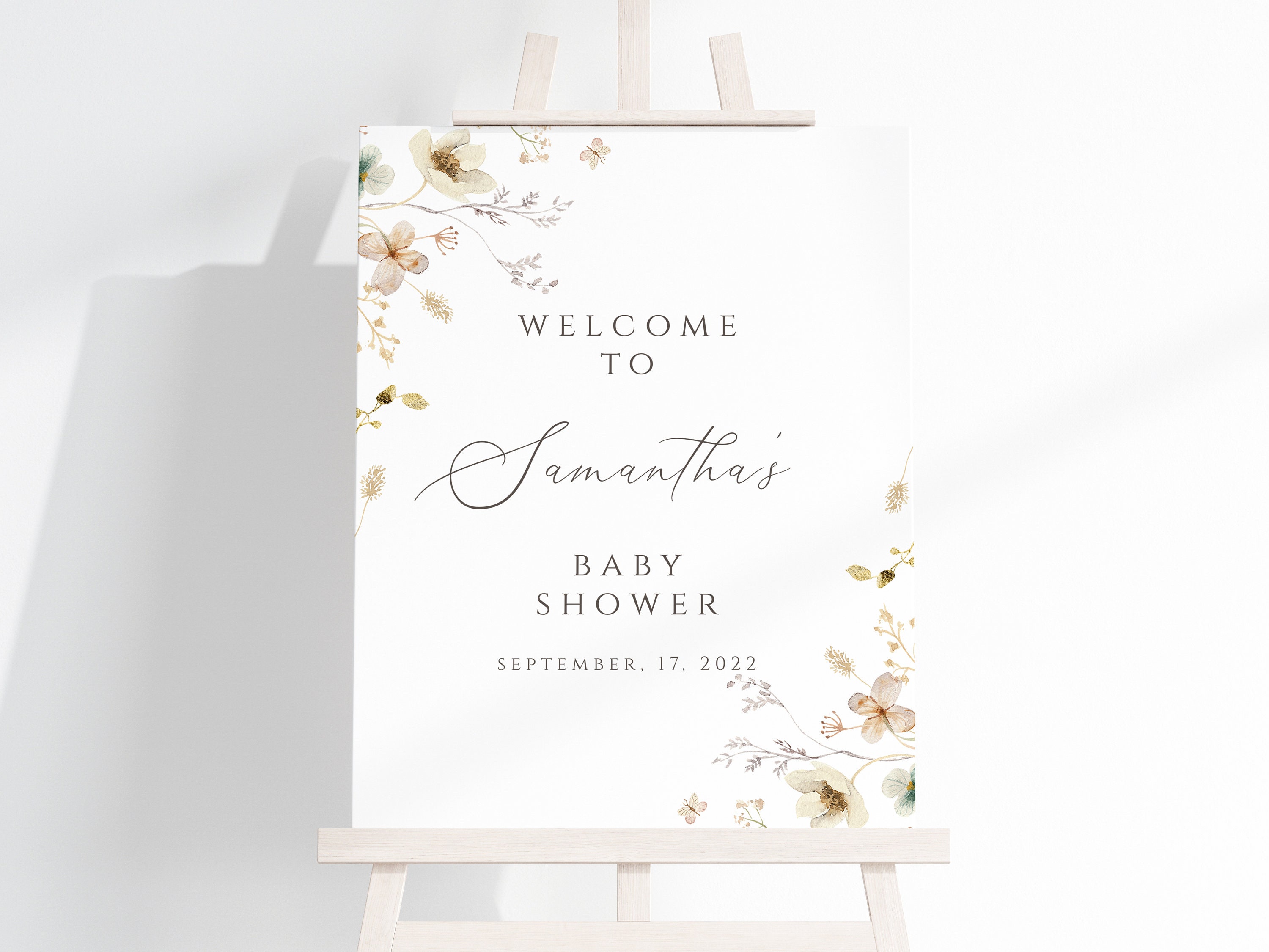 Baby Shower Welcome Sign Wildflower Welcome Sign Poster Baby - Etsy