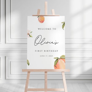 Peach Birthday Invitations, editable Peach Birthday Invitation, sweet ...