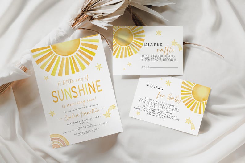 Sunshine Baby Shower Bundle, A Little Ray of Sunshine Baby Shower ...