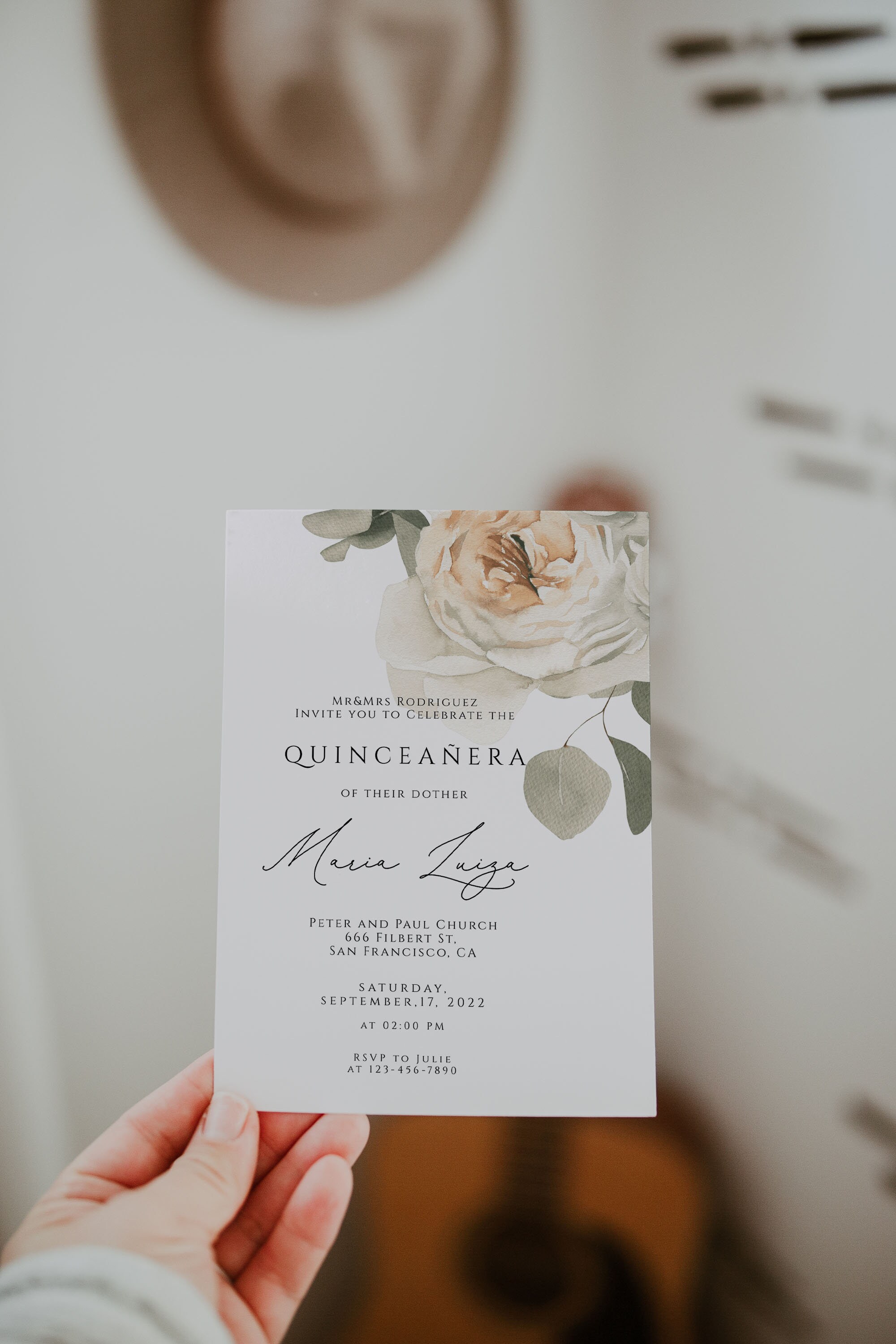 Quinceanera Invitation White Roses Invitation Mis Quince 15 - Etsy
