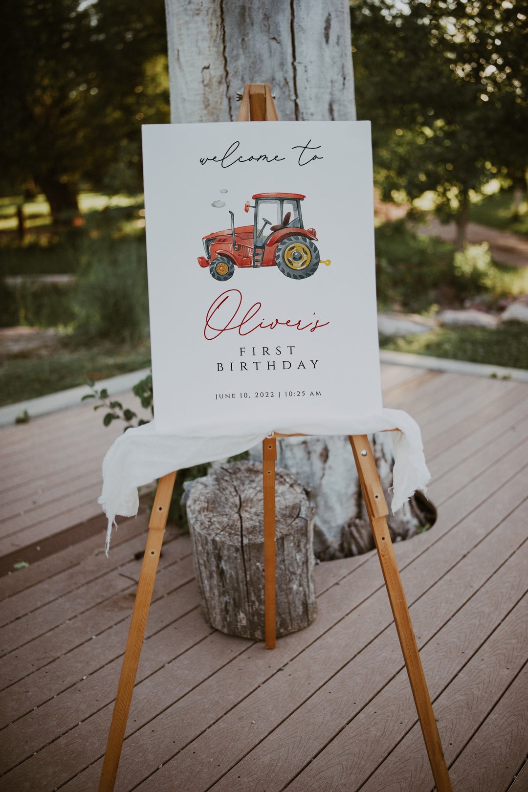 Tractor Welcome Sign, Farm Tractor Theme Birthday Welcome Sign Poster ...
